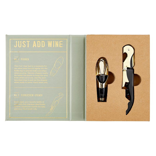 Wine Serving Set Book Box - Just Add Wine — The Basketry by Phina
