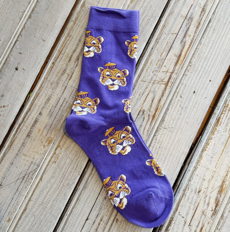 Lsu Sailor Mike Sock - Purple — The Basketry by Phina