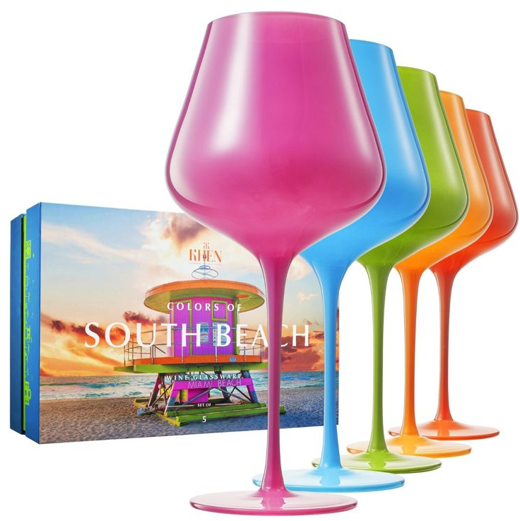 South Beach Miami Glass Set of 5 — The Basketry by Phina